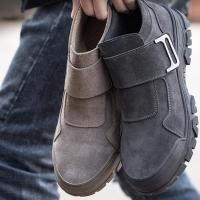 China Comfortable Men's Welding Safety Shoes Suede Work Boots With Rubber Sole Felt Button Kevlar for sale