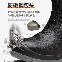 China Double Density PU Sole Safety Shoes Black High Top Genuine Leather Work Boots With Steel Toe for sale