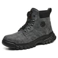 China Wheat Security Work Boots Microfiber Leather Safety Boots With Stab-smash Steel Toe Kevlar Midsole And EVA Sole for sale