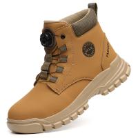 China Wheat Security Work Boots Microfiber Leather Safety Boots With Stab-smash Steel Toe Kevlar Midsole And EVA Sole for sale