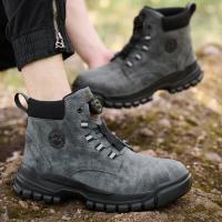 China Wheat Security Work Boots Microfiber Leather Safety Boots With Stab-smash Steel Toe Kevlar Midsole And EVA Sole for sale