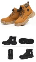 China Wheat Security Work Boots Microfiber Leather Safety Boots With Stab-smash Steel Toe Kevlar Midsole And EVA Sole for sale