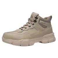 China Kevlar Midsole Men's Microfiber Leather Safety Work Boots With Steel Toe And EVA Sole for sale