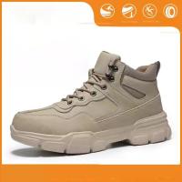 China Kevlar Midsole Men's Microfiber Leather Safety Work Boots With Steel Toe And EVA Sole for sale