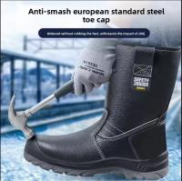 China High Top Security Work Boots with Steel Plate Midsole and PU Injection Sole for Maximum Protection for sale