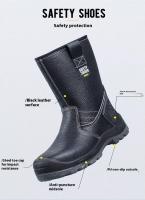 China High Top Security Work Boots with Steel Plate Midsole and PU Injection Sole for Maximum Protection for sale