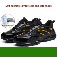 China Superfine Steel Wire Fabric Work Shoes with Kevlar Anti-stab Midsole and Custom Logo Options for sale