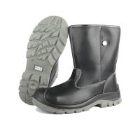 China OEM Black High Top Microfiber Leather Security Work Boots with EN-standard Steel Toe and Puncture Resistant Midsole for sale