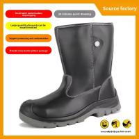 China OEM Black High Top Microfiber Leather Security Work Boots with EN-standard Steel Toe and Puncture Resistant Midsole for sale