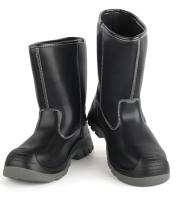 China OEM Black High Top Microfiber Leather Security Work Boots with EN-standard Steel Toe and Puncture Resistant Midsole for sale