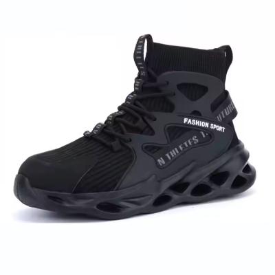 China EN ISO 20345 Compliant Black TPU+Flying Knit Safety Boots Breathable Steel Toe Security Work Boots for sale