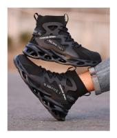 China EN ISO 20345 Compliant Black TPU+Flying Knit Safety Boots Breathable Steel Toe Security Work Boots for sale