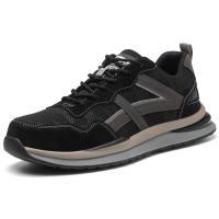 China OEM Construction Safety Shoes with Pigskin Suede and Mesh Upper Featuring Custom Logo Options for sale