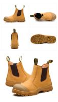 China Steel Toe Safety Boots with Kevlar Midsole and Slip-Resistant PU Sole for Industrial Work for sale