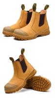 China Steel Toe Safety Boots with Kevlar Midsole and Slip-Resistant PU Sole for Industrial Work for sale