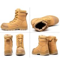 China EN ISO 20345:2011 Compliant Martin Work Boots with 200J Impact Rating and Genuine Leather Construction for sale