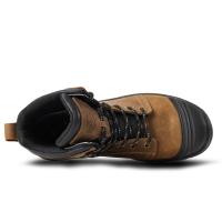 China Brown Microfiber Leather Safety Boots with European Standard Steel Toe and Kevlar Midsole for Custom Logo and Box Packaging for sale