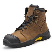 China Brown Microfiber Leather Safety Boots with European Standard Steel Toe and Kevlar Midsole for Custom Logo and Box Packaging for sale