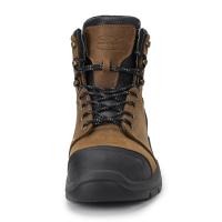 China Brown Microfiber Leather Safety Boots with European Standard Steel Toe and Kevlar Midsole for Custom Logo and Box Packaging for sale