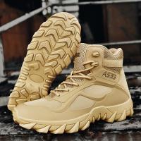 China Mid Cut Hiking Working Boots Large Size Black Hiking Boots For Men 39-47 Size Beige Hiking Shoes With Lace-up for sale