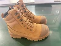 China High Top Cowhide Leather Work Boots Steel Plate Puncture Resistant Slip Resistant PU+TPU Sole Steel Toe Safety Boots for sale