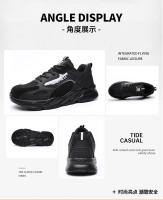 China Black Comfortable Safety Shoes Steel Toe Work Shoes Anti-Puncture Kevlar Safety Shoes For Men Industrial Work Shoes EVA Sole for sale