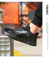 China Black Comfortable Safety Shoes Steel Toe Work Shoes Anti-Puncture Kevlar Safety Shoes For Men Industrial Work Shoes EVA Sole for sale