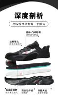 China Black Comfortable Safety Shoes Steel Toe Work Shoes Anti-Puncture Kevlar Safety Shoes For Men Industrial Work Shoes EVA Sole for sale