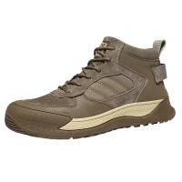 China Beige Suede Industrial Safety Shoes Khaki Anti-smashing Steel Toe Work Shoes Bulletproof Kevlar Mid Sole Rubber Sole for sale