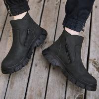 China Wheat Men's Welding Safety Shoes With Steel Toe Safety Boots Microfiber Leather Work Boots With Rubber Sole Anti-stab Kevlar Work Shoes for sale