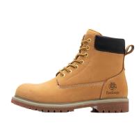 China Yellow Style Martin Boots Cowhide Leather Boots Rubber Sole Boots With Lace-up for sale