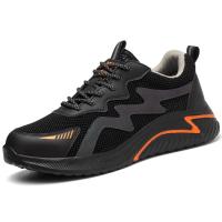 China Electrical Safety Shoes Work Shoes With Anti-smashing Plastic Toe Shoes For Men EVA Sole Men's Work Shoes Flyknit Kevlar Midsole Safety Shoes for sale