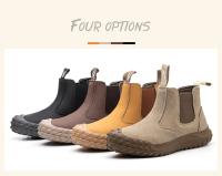 China Suede Leather Chelsea Safety Shoes Steel Toe Safety Boots Kevlar Work Shoes Slip-Resistant Rubber Work Boots For Industrial Work for sale