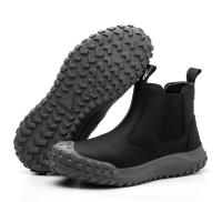 China Suede Leather Chelsea Safety Shoes Steel Toe Safety Boots Kevlar Work Shoes Slip-Resistant Rubber Work Boots For Industrial Work for sale
