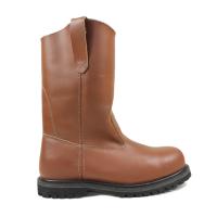 China Unisex Cowhide Leather Work Boots Construction Safety Shoes Kevlar Midsole Work Shoes With PU Sole High Top Men's Safety Boots for sale
