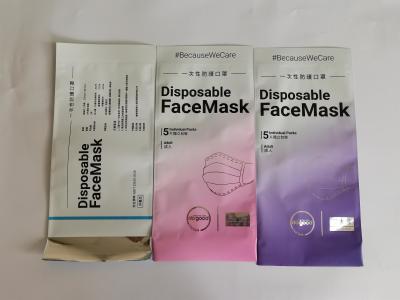 China pack mask 160 Mic Self Adhesive Packaging Bags Spot UV Printing for sale