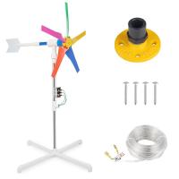China Garden Yard Rainbow Windmills Wind Turbine Weather Vane Spinner Power Generator With Led Strip Light for sale