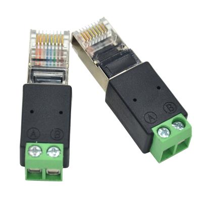 China RJ45 Network Male 8P8C to RS485 Screw Terminal Block Adapter for sale