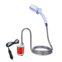 China 12V 20W Electric Submersible Pump Car Washer Handheld Faucet Set Outdoor Bath Camping Shower Kit for sale