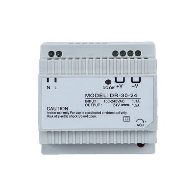 China DR-30-24 24W 24V 1.5A DC Output Din Rail Switching Mode Power Supply for sale