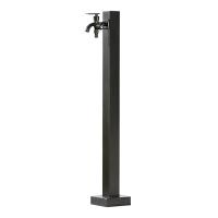 China Black Garden Yard Bibcock Water Taps Stainless Steel Standpipe Sqaure Watering Post 93cm Height for sale