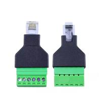 China RJ12 6P6C Connectors Modular Plugs to 6 Pin Screw Terminal Blocks Adapter for sale