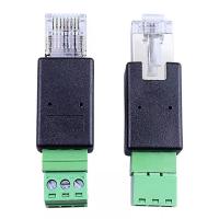 China RJ45 Network Male 8P8C to 3 Pin Screw Terminal Block Adapter for sale