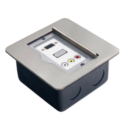 China Open Type Floor Sockets Multimedia Modulars Combination Stainless Steel Ground Outlet Box Waterproof for sale