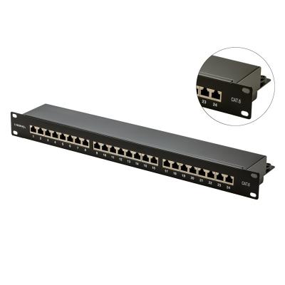 China 24 Port Pacthpanel UTP RJ45 Patch Panel Cat6 Rackmount 19-inch x 1U for sale