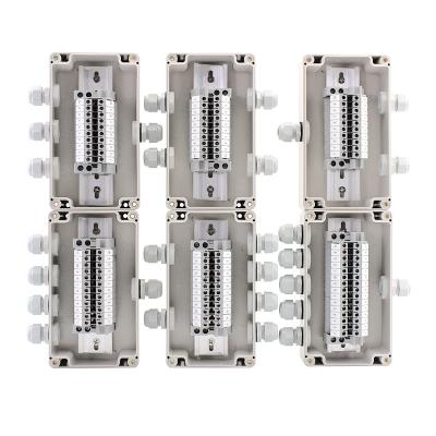 China CCTV Camera Monitor Cable Distribution Junction Box 158*90*60mm Waterproof with Din Rail Terminal Blocks for sale
