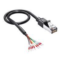 China Network RJ45 8P8C Connector to 8 Pin Ferrule Terminals Cable 150cm for RS 232 485 Comunication for sale