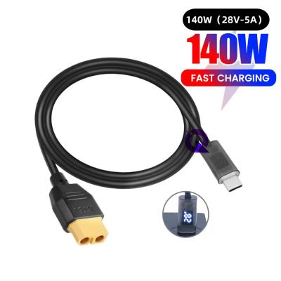China 140 Watts USB Type C Male to XT60 Female Charging Cable 100cm for Drone Model for sale