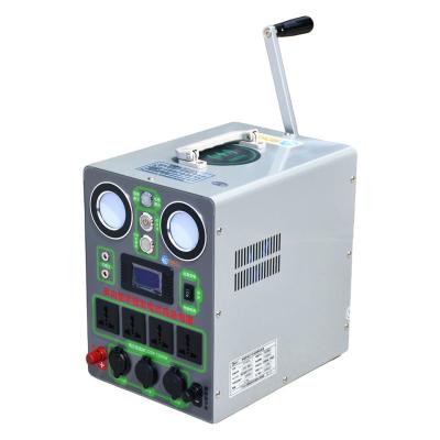 China 1500W 220V 12V 5V Hand Crank Generator Mobile Phone Charger Outdoor Backup Power Supply Vehicle Jump Starter for sale