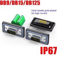China Waterproof DB9 Connector D Sub 9 Pin to Screw Terminal Blocks RS 232 485 Serial Adapter Panel Mount for sale
